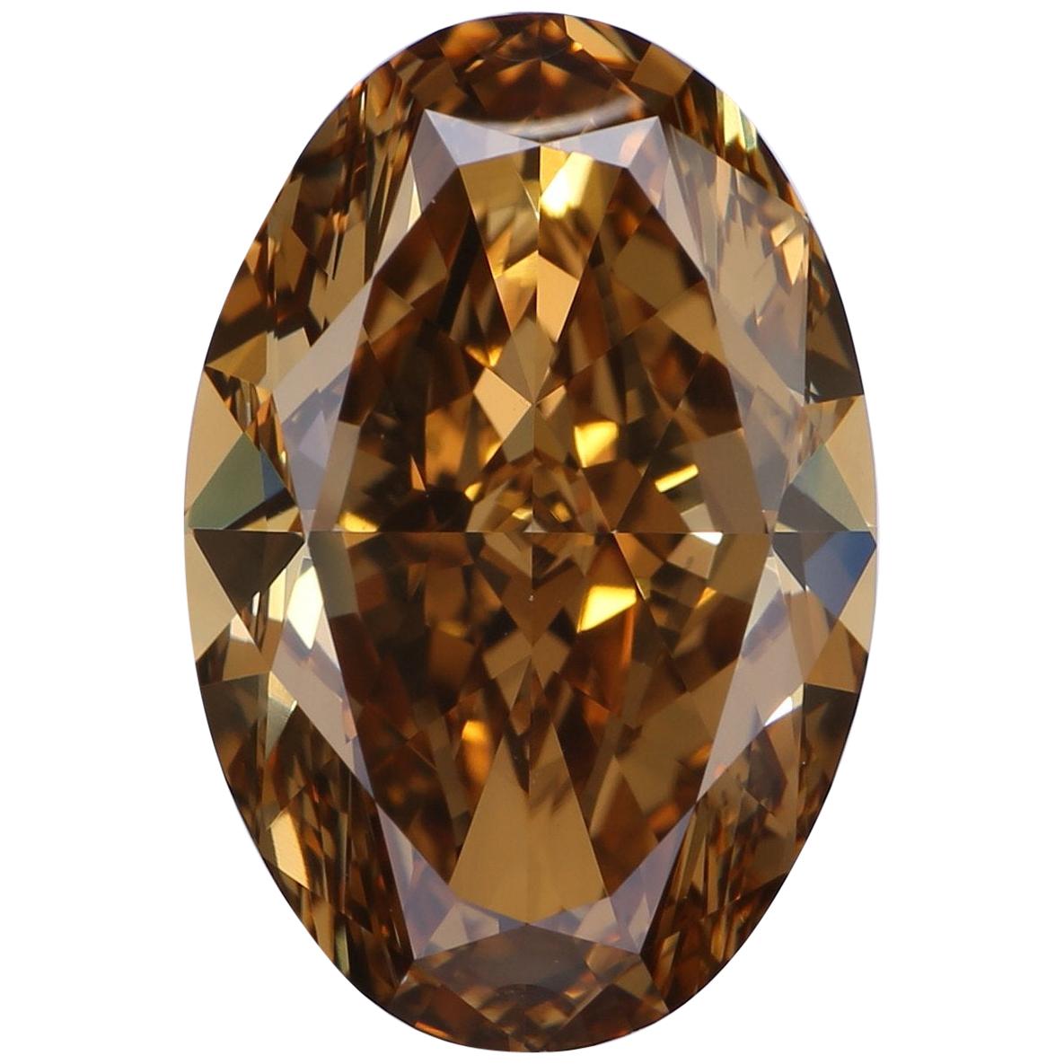 GIA Certified 7.04 Carat Natural Fancy Deep Brown Yellow VS2 Oval Cut ...