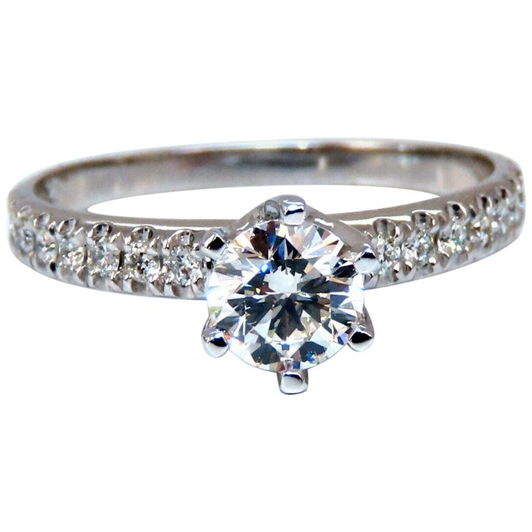 GIA Certified .73 Carat Round Cut Diamond Raised Tulip Ring Platinum ...