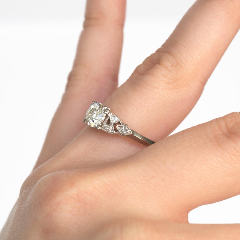 GIA Certified .80 Carat Diamond Platinum Engagement Ring For Sale at ...