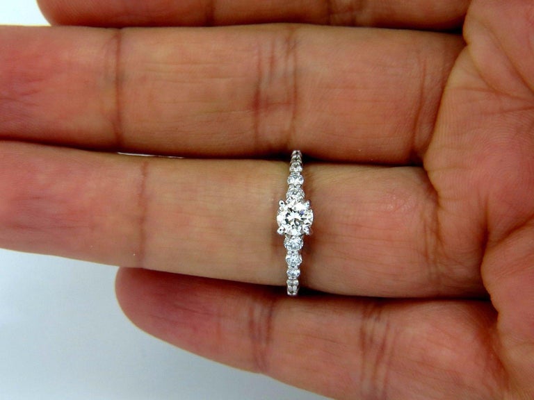 GIA Certified .88 Carat Round Cut Diamond Cathedral Ring 14 Karat ...