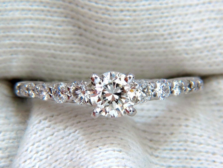 GIA Certified .88 Carat Round Cut Diamond Cathedral Ring 14 Karat ...