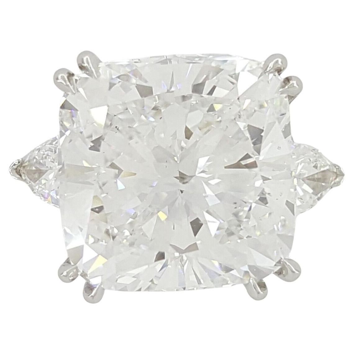 GIA Certified 9 Carat D Color Cushion Cut Diamond Platinum Ring For ...