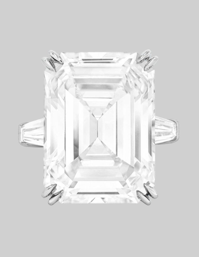 GIA Certified 9.07 Carat Emerald-cut Diamond Ring Flawless E Color For ...