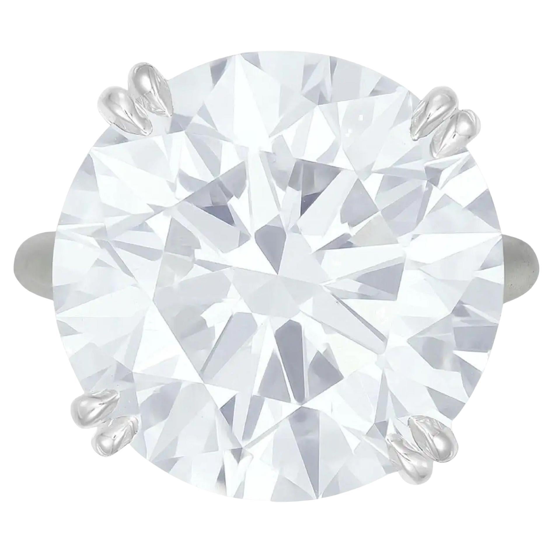 3.23 Carat Round Brilliant Diamond Gold Ring For Sale at 1stDibs