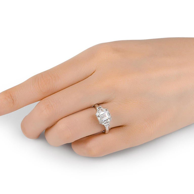 GIA Certified Asher Cut Diamond Ring 3.58 Carat For Sale at 1stDibs ...