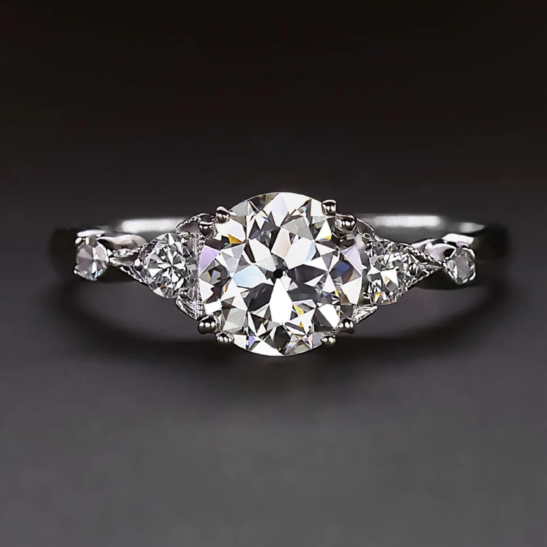 GIA Certified Authentic Vintage Old European Cut Diamond Impressive ...