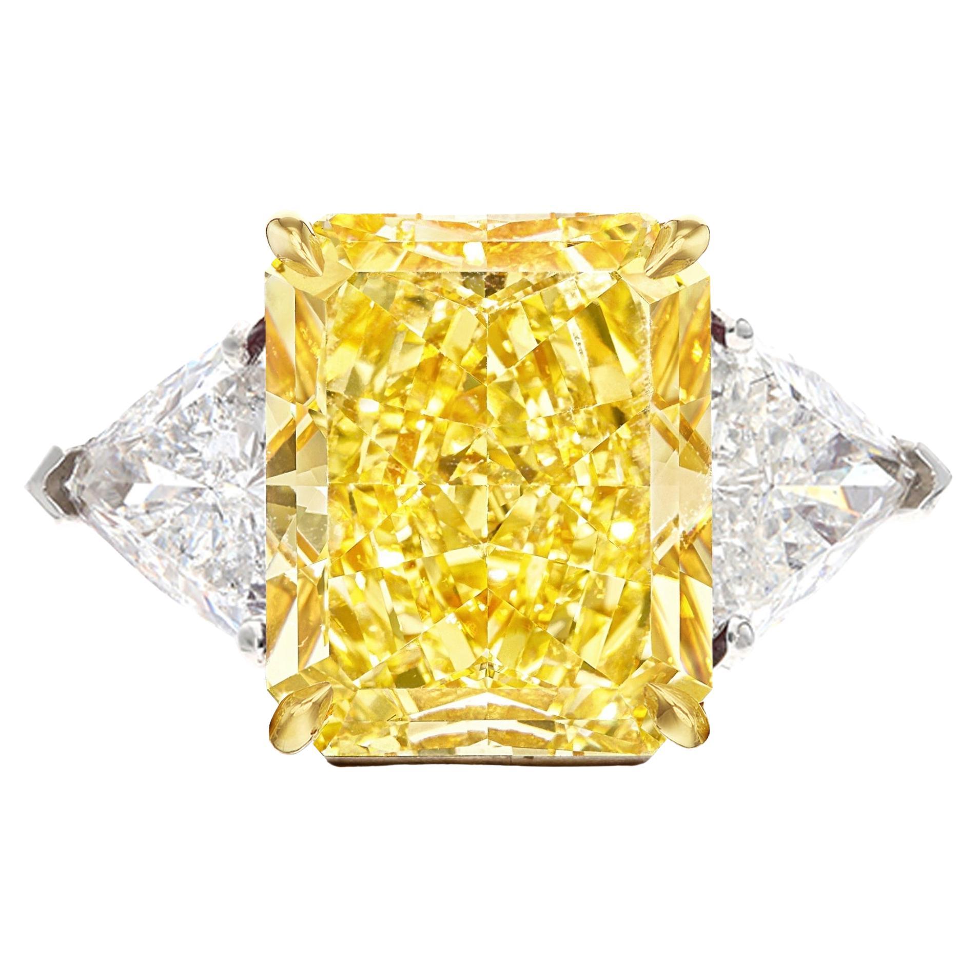 GIA Certified 8.50 Ct Round Cut Fancy Color Diamond Men's Ring For Sale ...