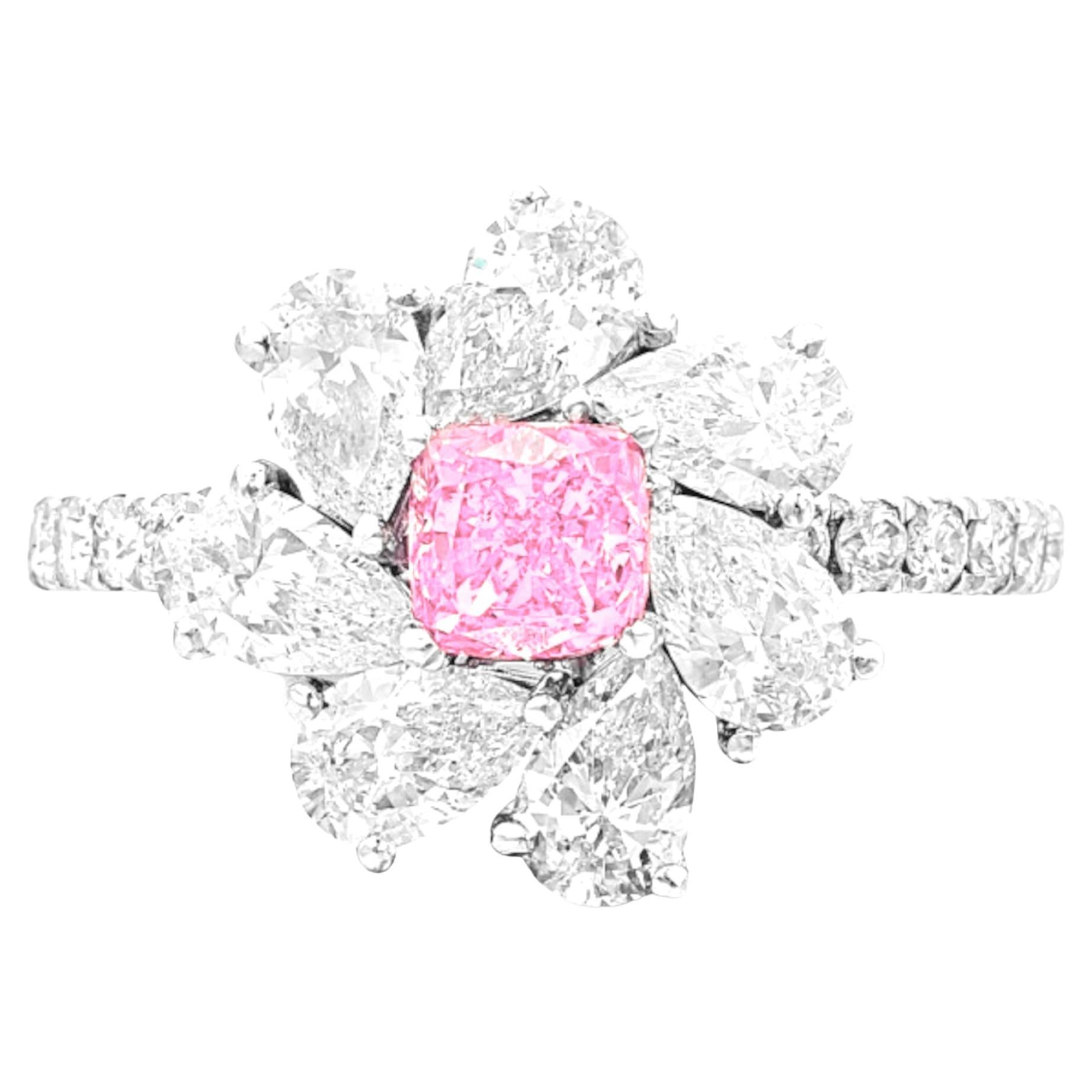 GIA Certified Platinum 15 Carat Fancy Intense Enhanced Pink Diamond ...