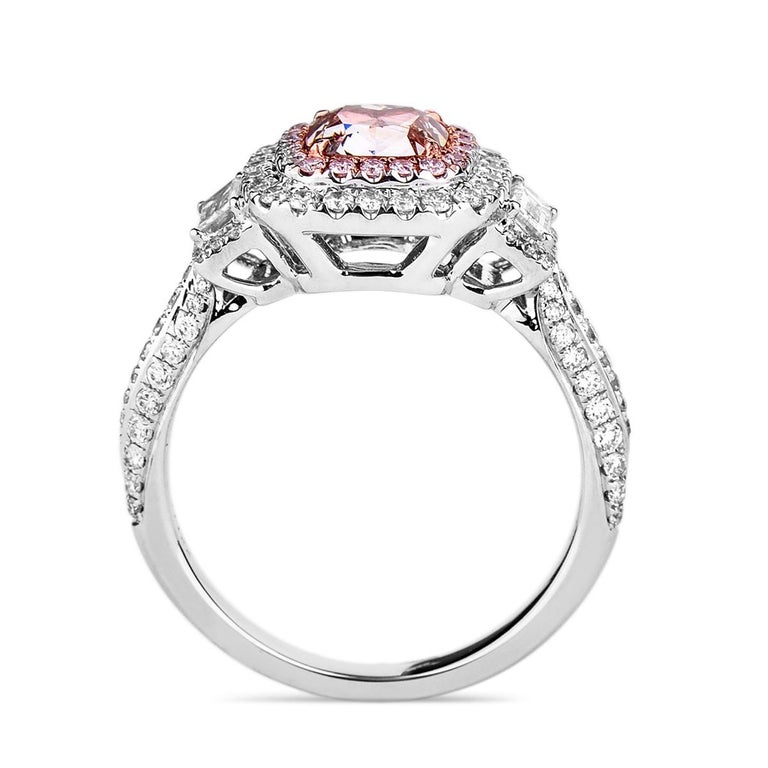 GIA Certified Cushion Cut Fancy Pink Diamond Ring, 2.03 Carat at ...