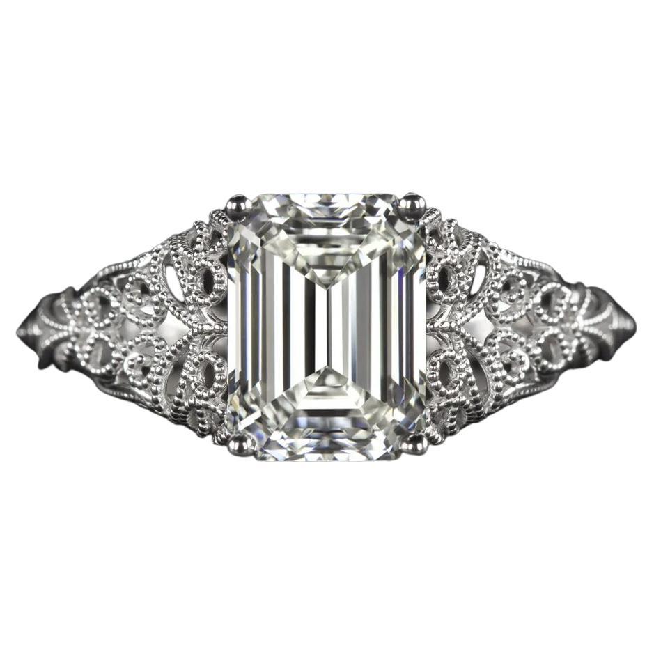 15.40 Carat GIA Peridot 18 Karat Filigree Ring For Sale at 1stDibs