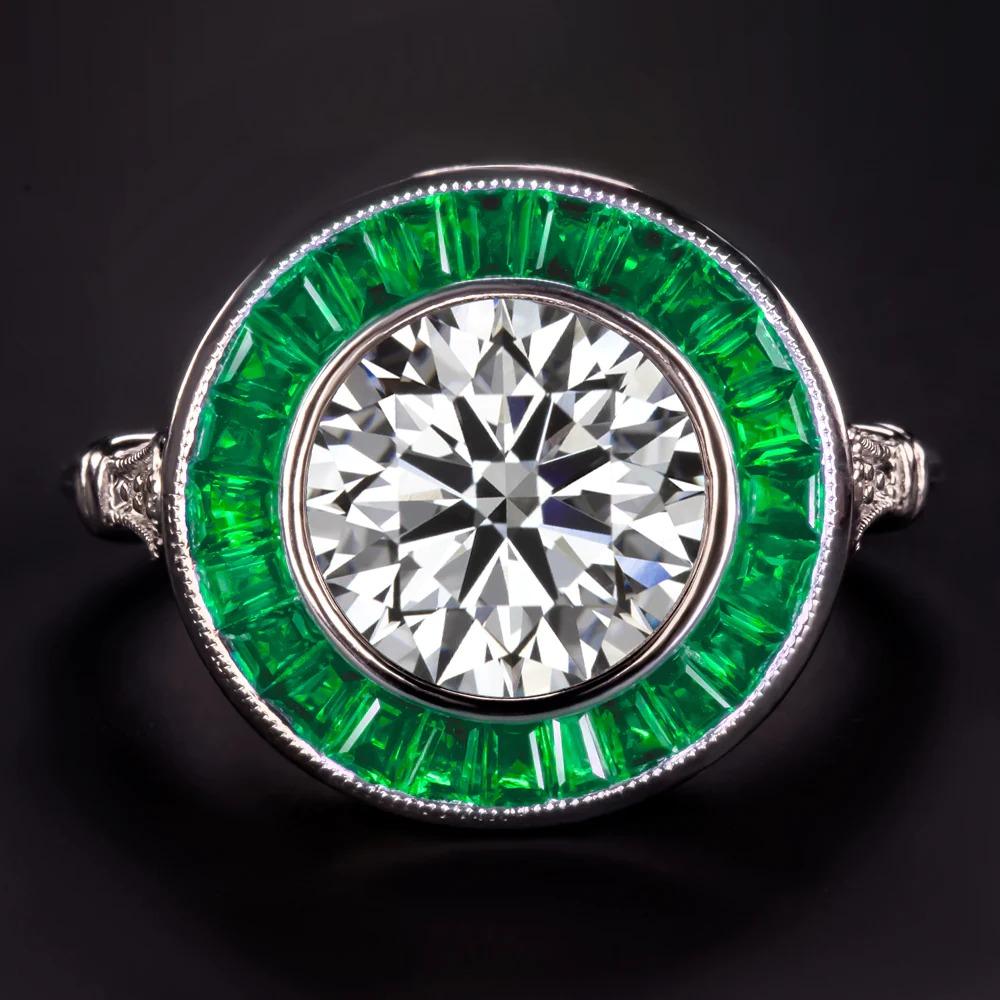 GIA Certified Emerald Carre Round Brilliant Cut 2.50 Carat E Color ...