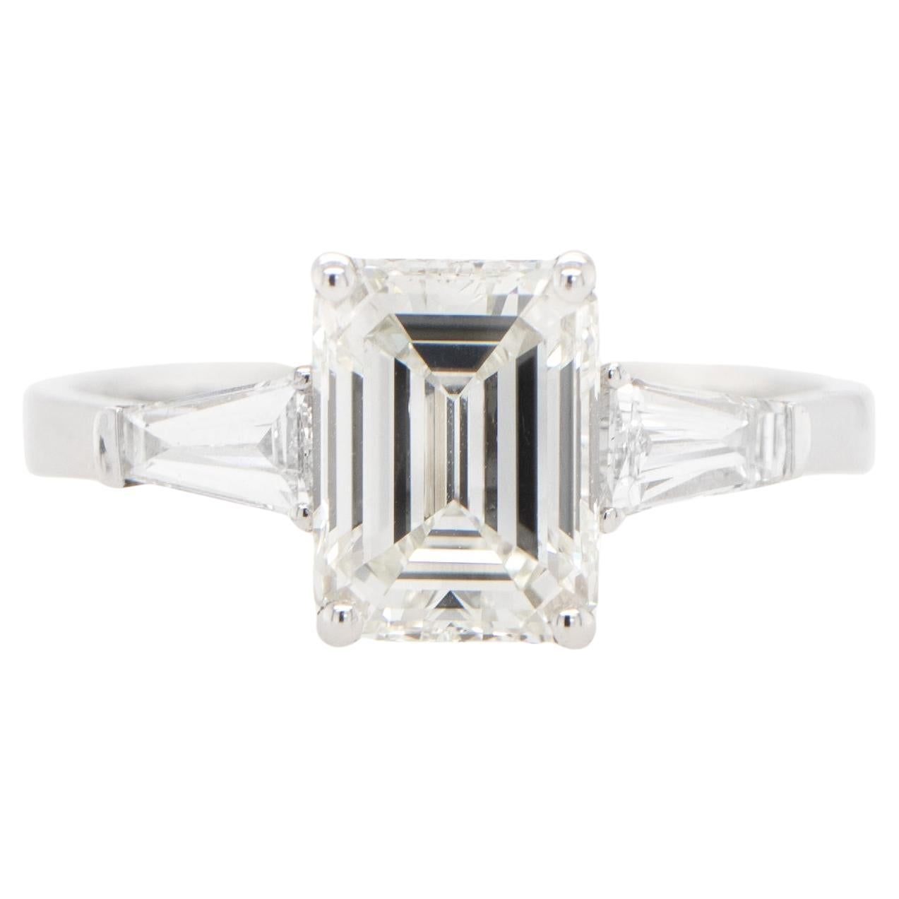 GIA Certified 5.82 Carats Emerald Cut Diamond Five-Stone Engagement ...