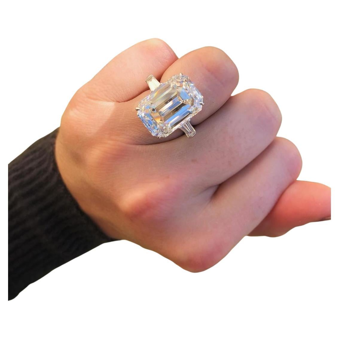 GIA Certified 5 Carat Emerald Cut Diamond Solitaire Engagement Ring For ...