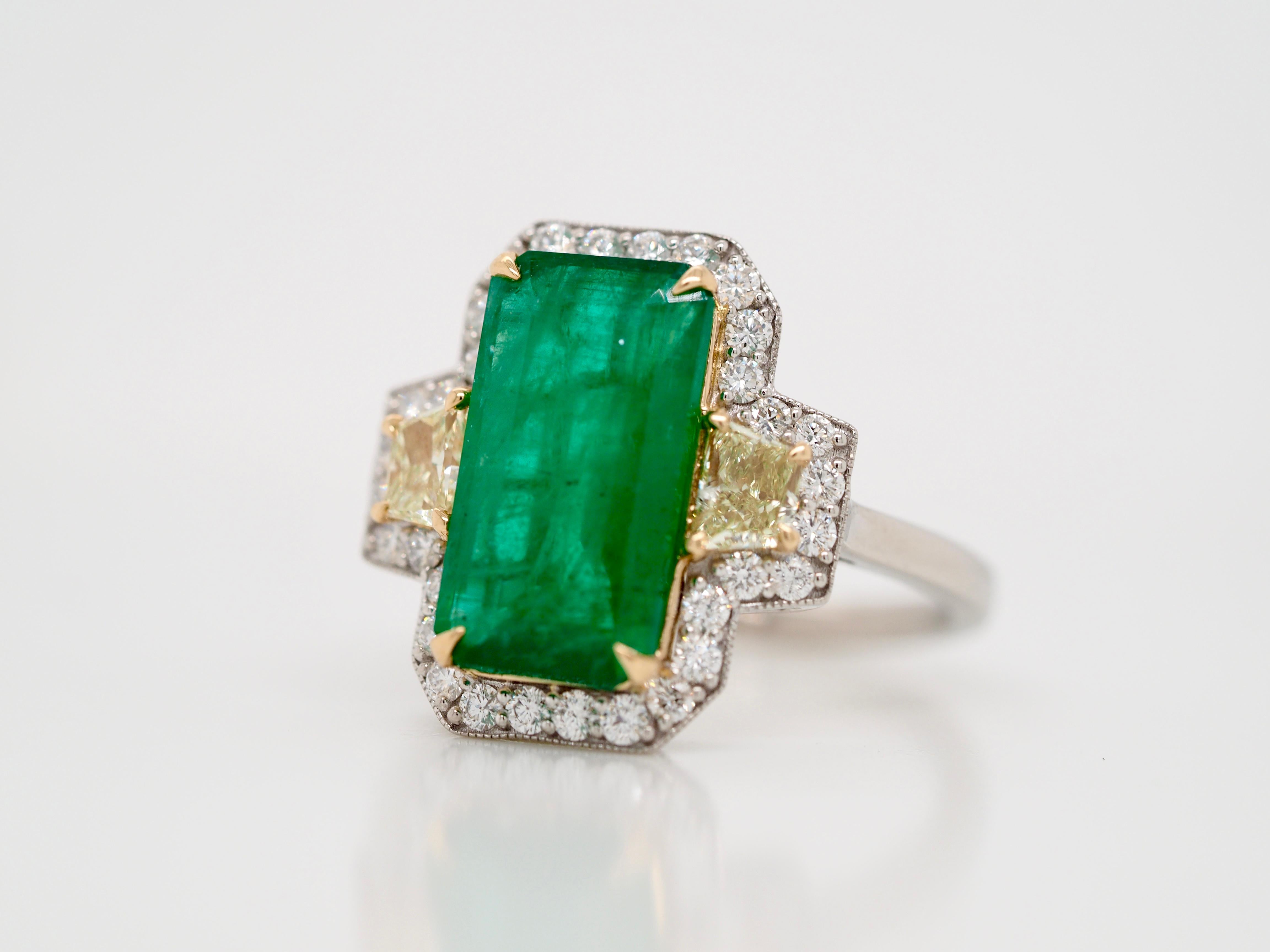 GIA Certified Emerald Platinum Diamond Ring at 1stDibs | most beautiful ...