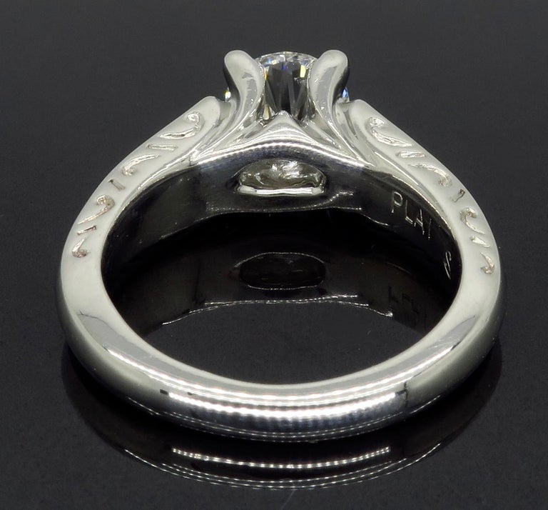 GIA Certified Excellent Cut Diamond Set in Platinum at 1stDibs