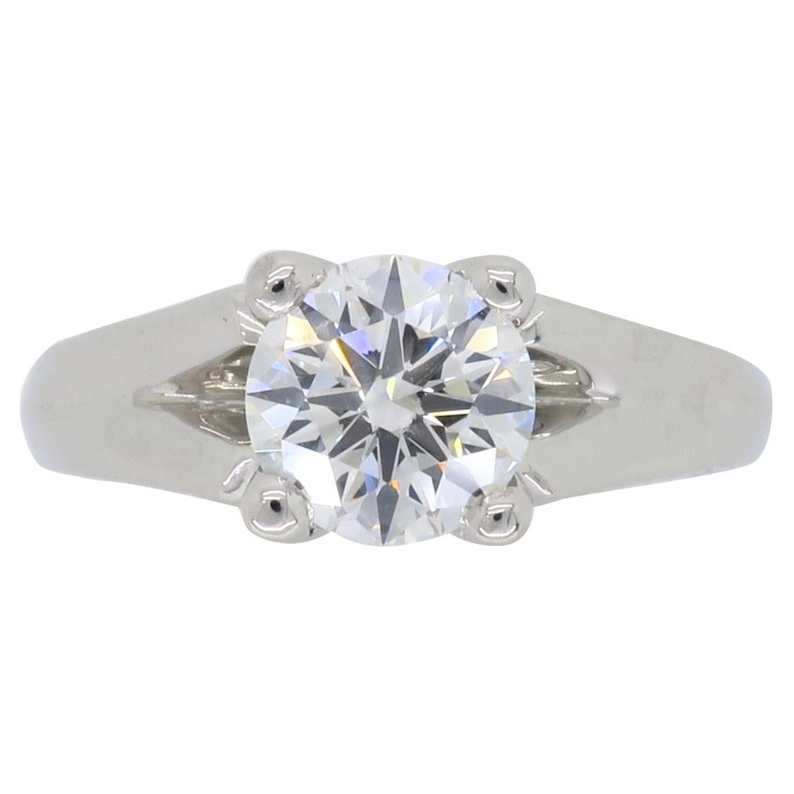 GIA Certified Excellent Cut Diamond Set in Platinum at 1stDibs