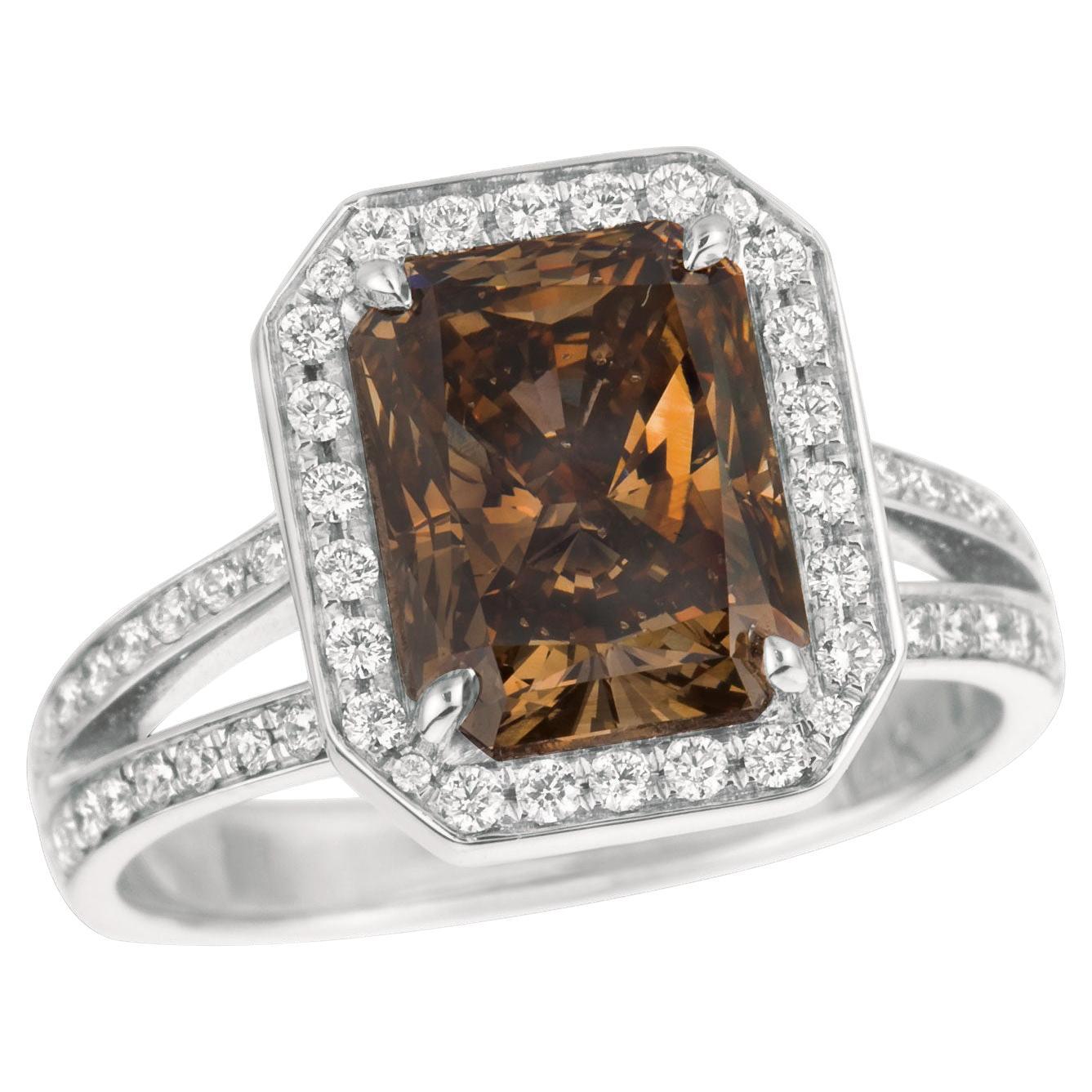 27.33ct Fancy Dark Orangy Brown Diamond Ring For Sale at 1stDibs