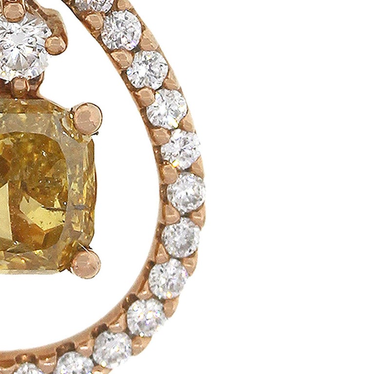 GIA Certified Fancy Deep Brownish Cushion Cut Diamond Pendant For Sale ...