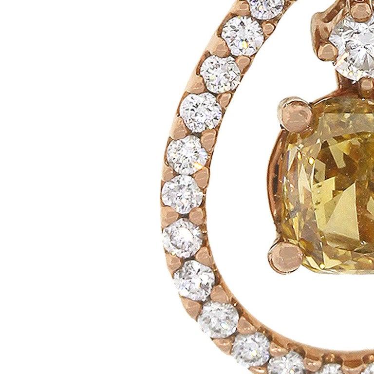 GIA Certified Fancy Deep Brownish Cushion Cut Diamond Pendant For Sale ...