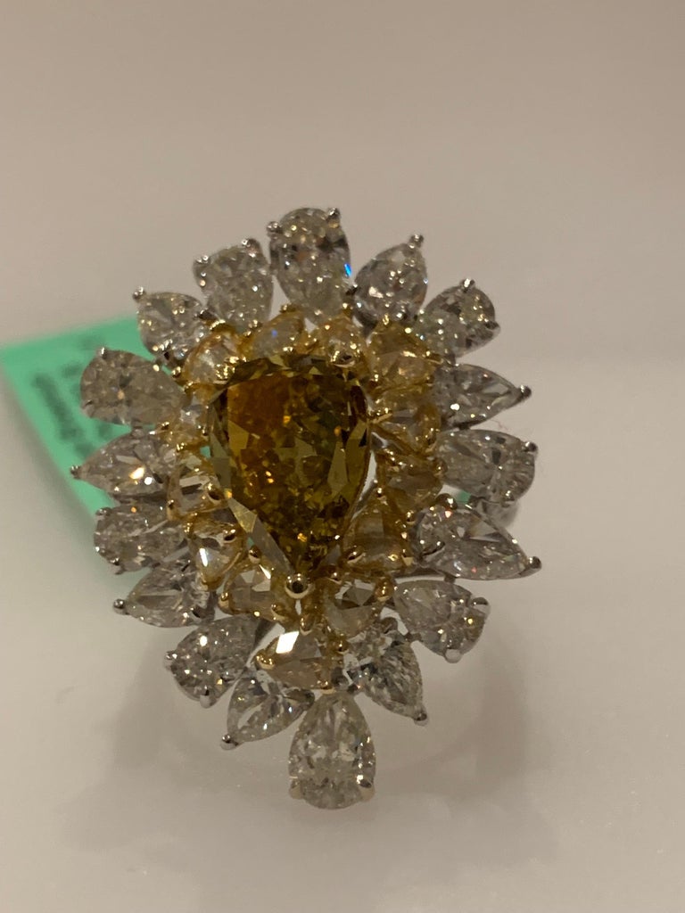 GIA Certified Fancy Deep Brownish Yellow Diamond Ring at 1stDibs