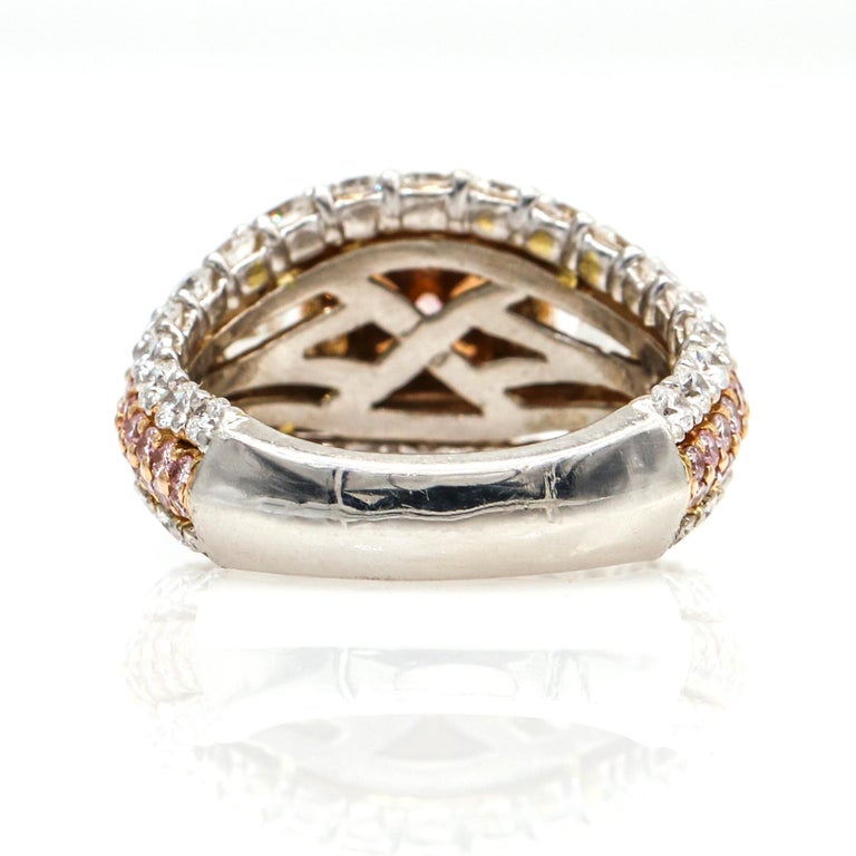 GIA Certified Fancy Pink Diamond Engagement Ring in Platinum and 18k ...