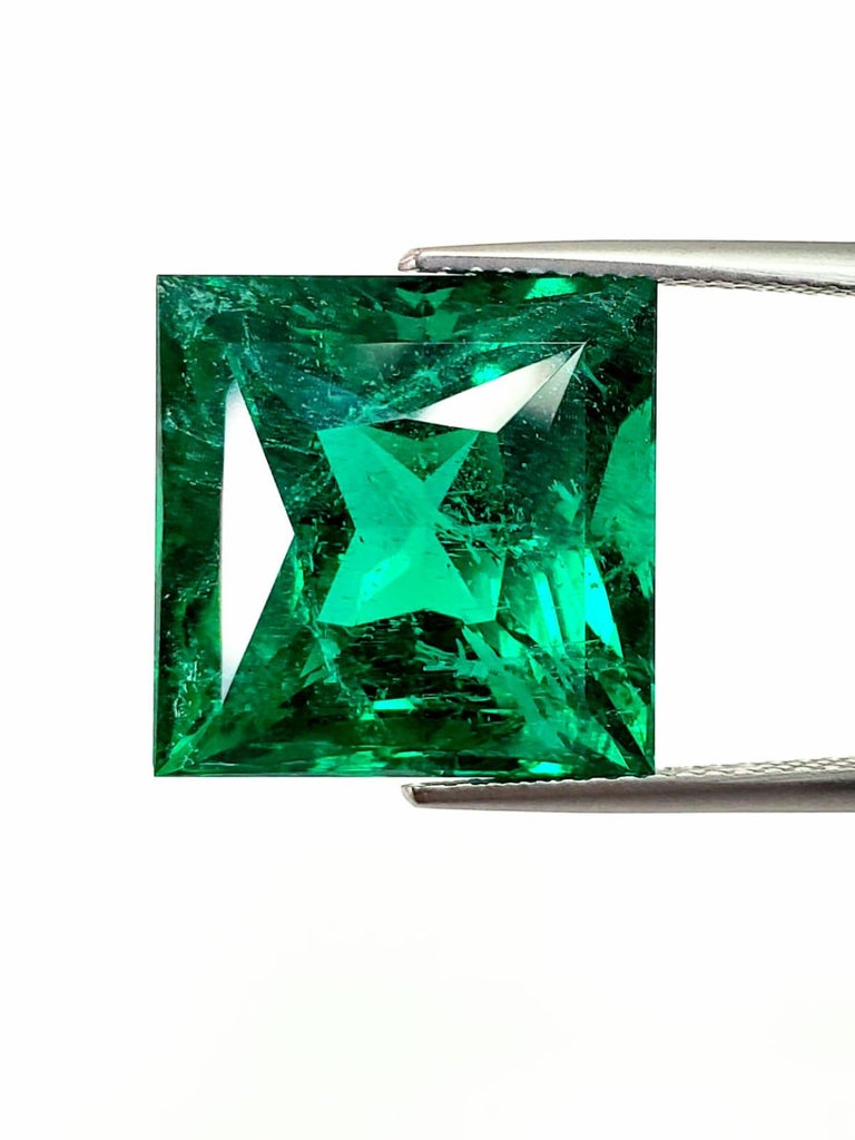 Takat 15.26 Cts Finest Quality Emerald Square Princes Cut With GIA ...
