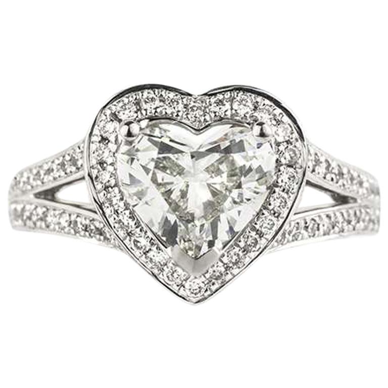 GIA Certified Heart Cut Diamond Engagement Ring 1.29 Carat at 1stDibs ...