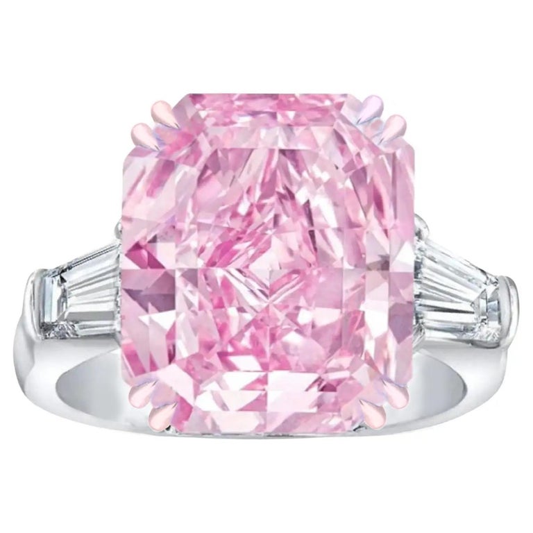GIA Certified VVS1 Fancy Purplish Pink Radiant Cut Platinum Diamond ...