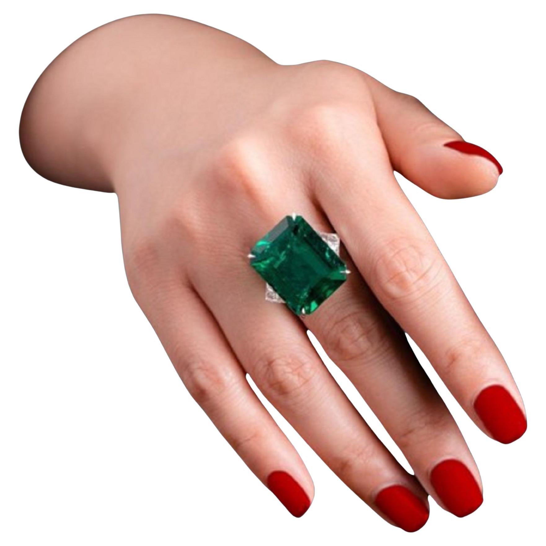 2.07 Carats Muzo Green Columbian Emerald Ring, Minor Oil For Sale at ...