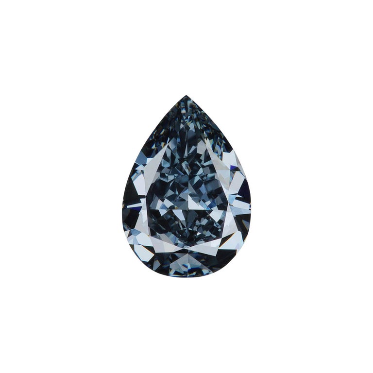GIA Certified Natural Fancy Deep Greyish Blue 0.70 Carat VS1 Pear ...