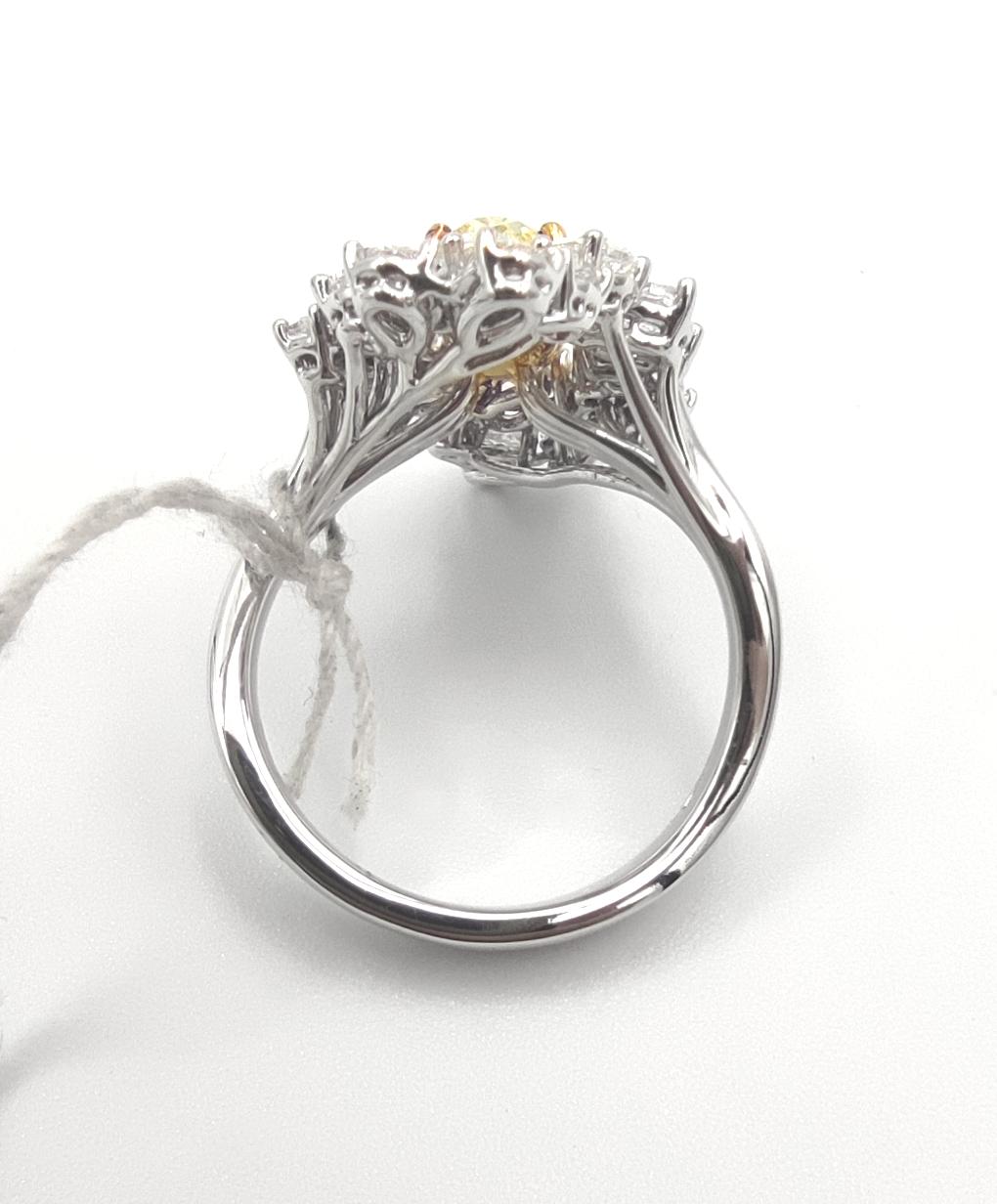 GIA Certified Natural Fancy Yellow Oval Shape Diamond 18k Gold Ring For ...