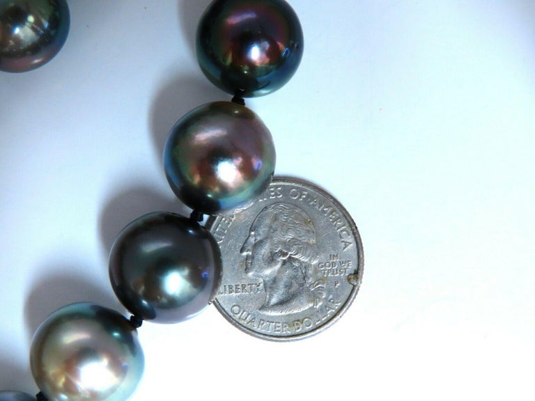 GIA Certified Natural Peacock Tahitian Pearls Necklace Double Wrap For ...