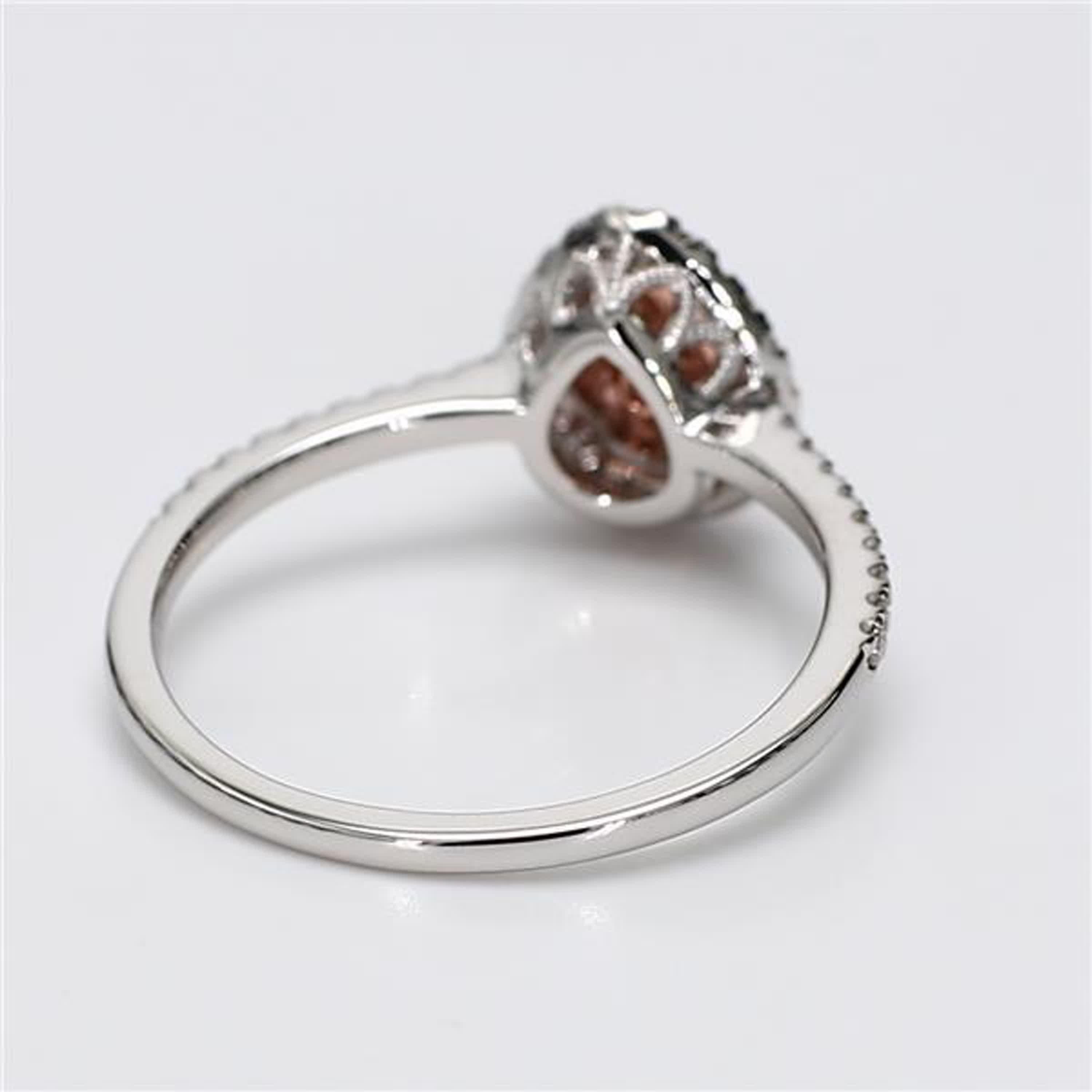 GIA Certified Natural Pink Pear Diamond .37 Carat TW Gold Cocktail Ring ...
