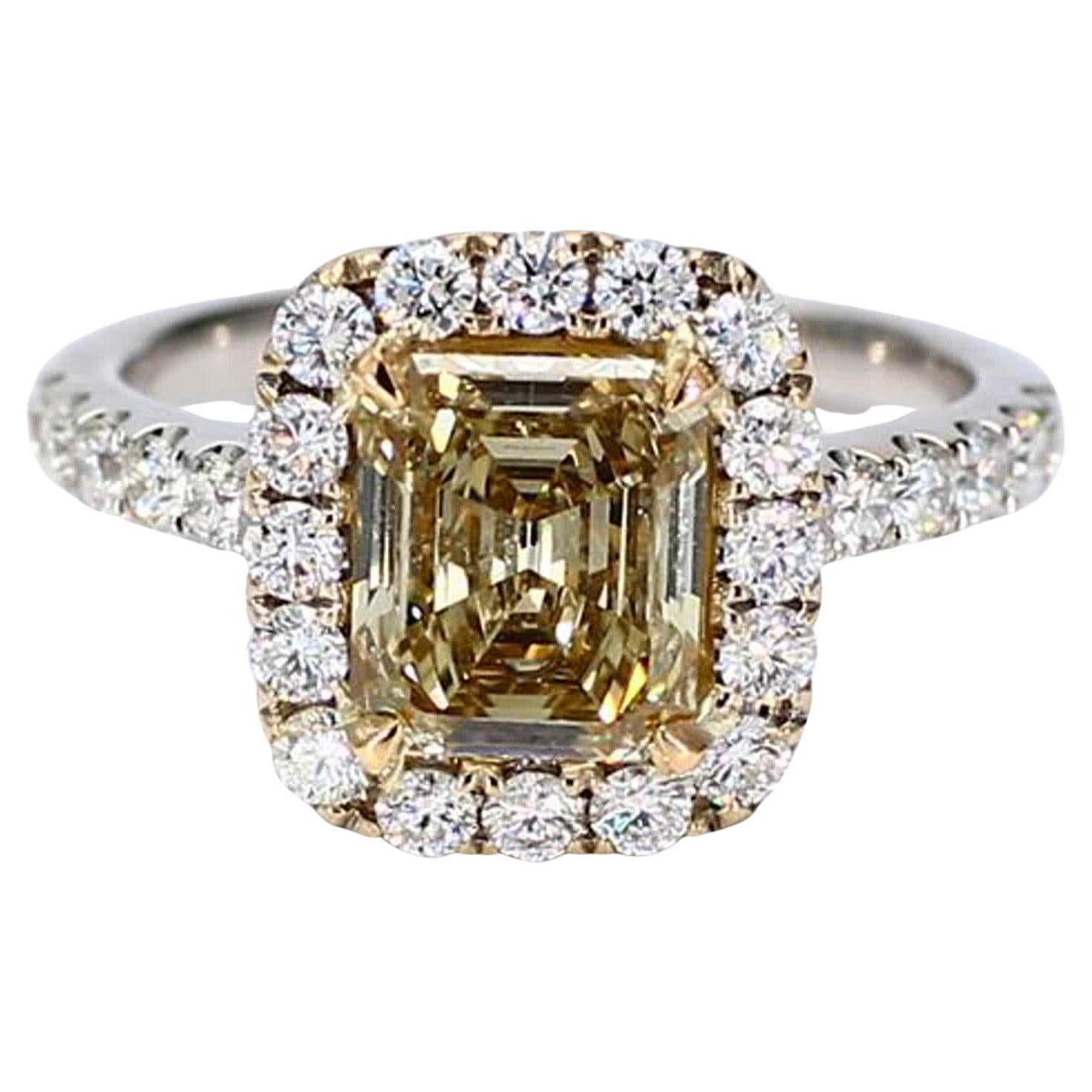 GIA Certified 2.84 Carat Fancy Yellow Cut-Cornered Rectangular Diamond ...