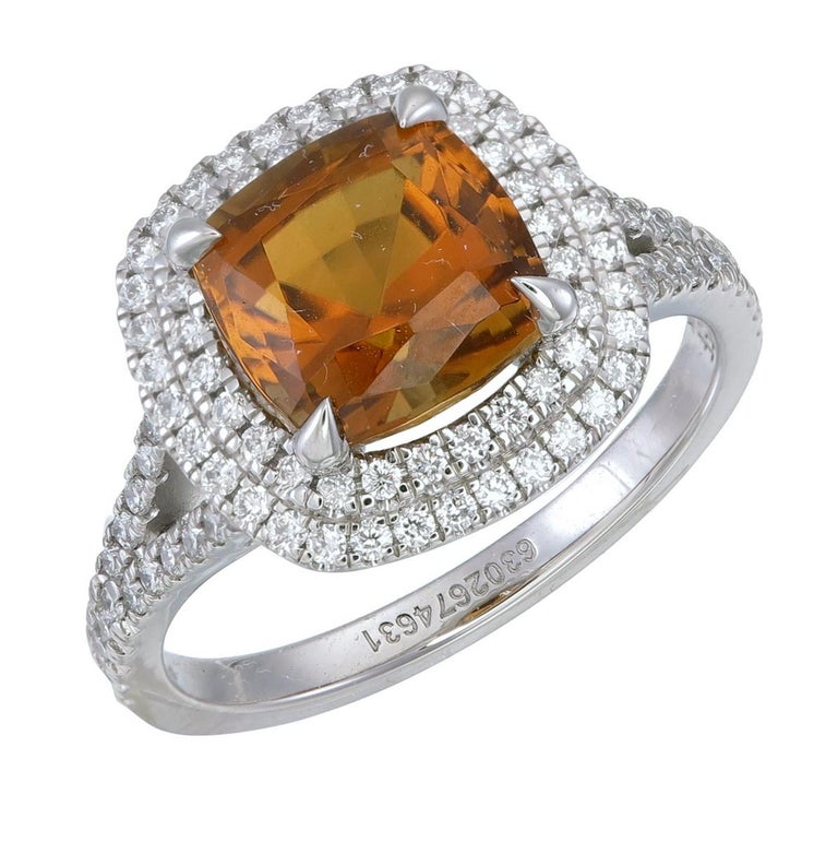 GIA Certified Orloff of Denmark Platinum Ring with Tourmaline and ...