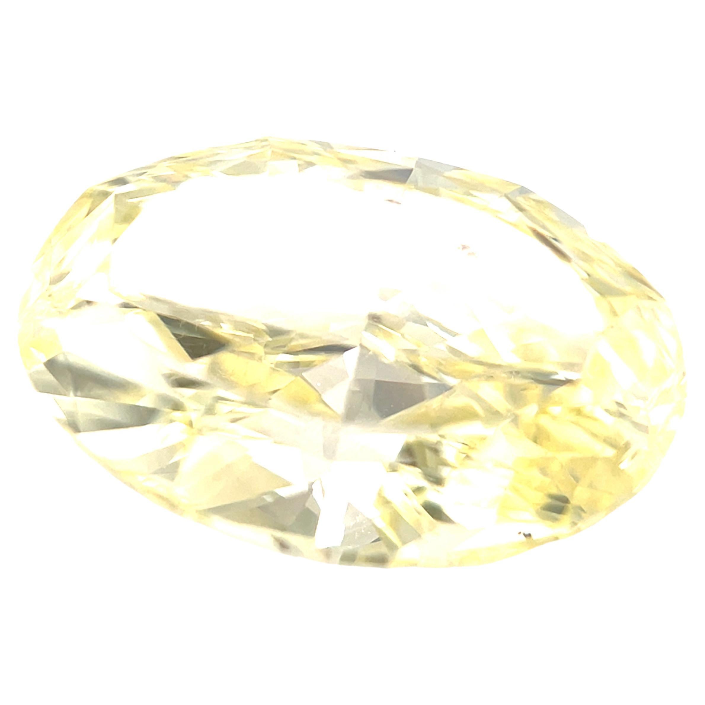 GIA Certified 2.09 Carat Total Oval Fancy Light Yellow and Gray Diamond Ring at 1stDibs
