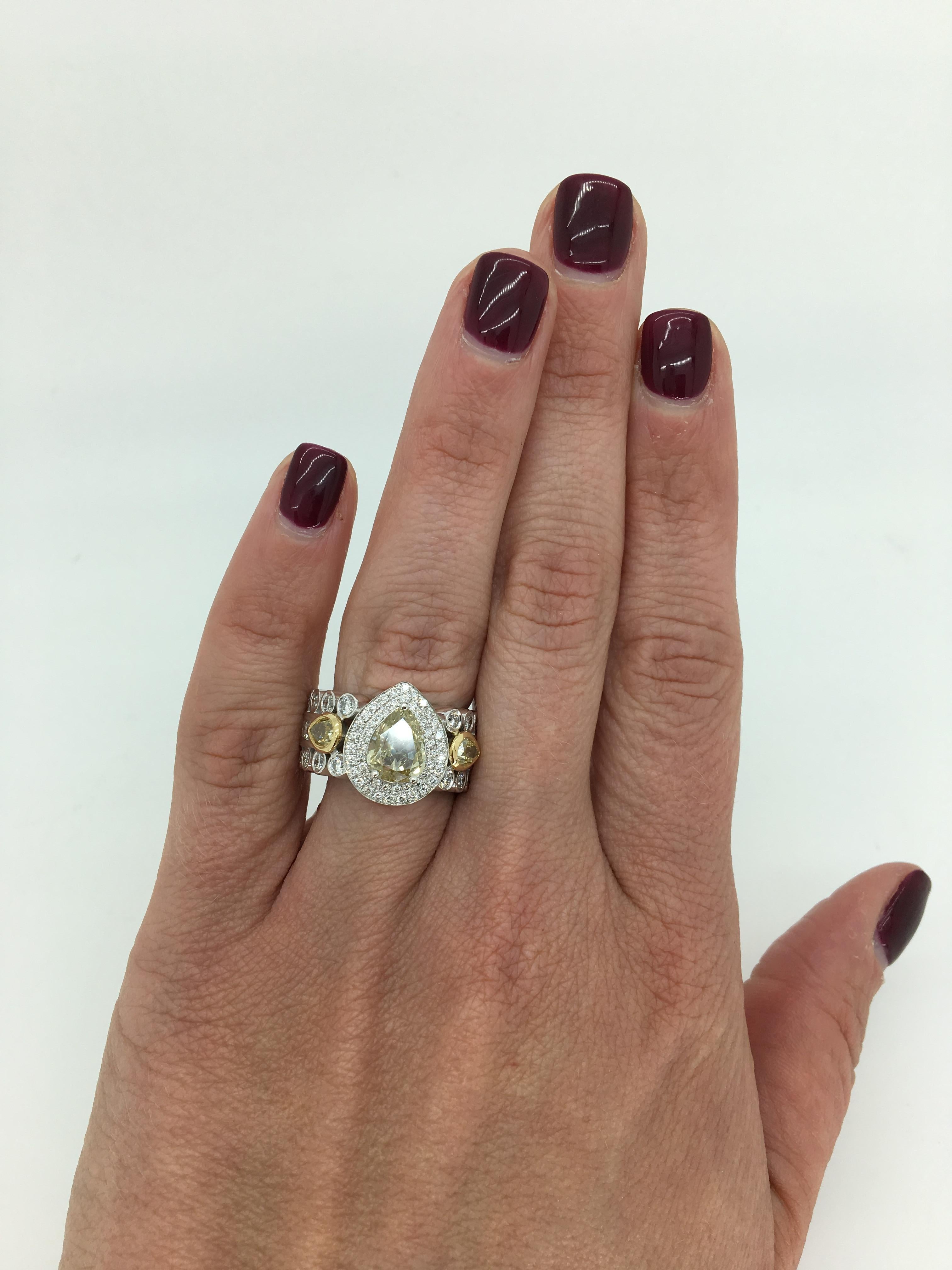GIA Certified Pear Shaped Diamond Ring at 1stDibs