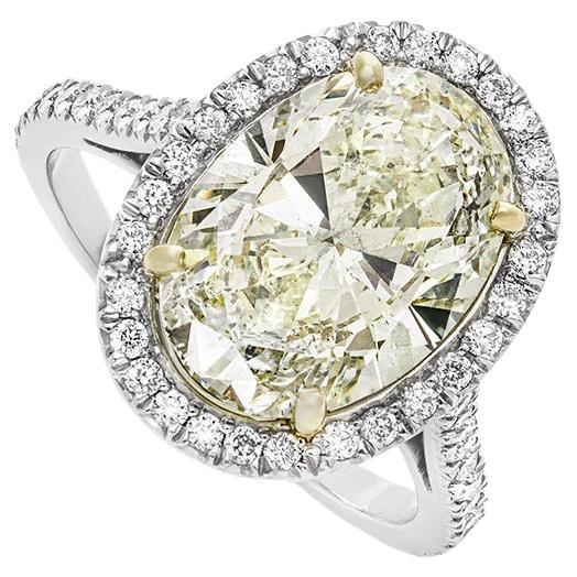 GIA 1.54ct Oval Cut Fancy Diamond Engagement Ring, Platinum and Yellow ...