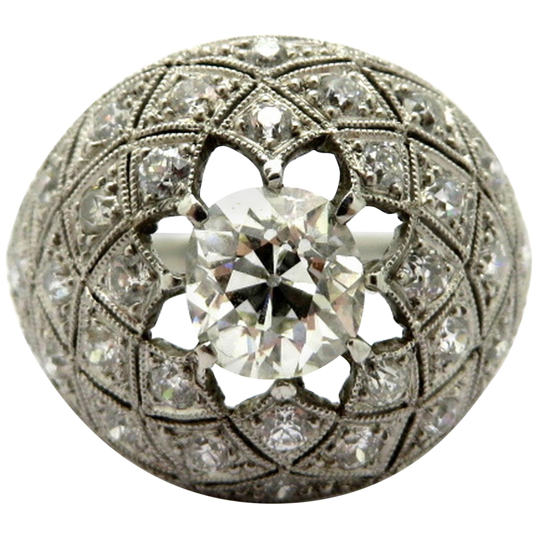 Authentic Victorian GIA Certified Old Mine Cut Diamond Gold Cluster ...