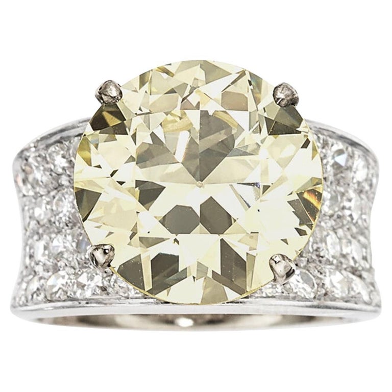 GIA Certified Round 10 Carat Diamond Ring With 1.50 Carats Diamond ...
