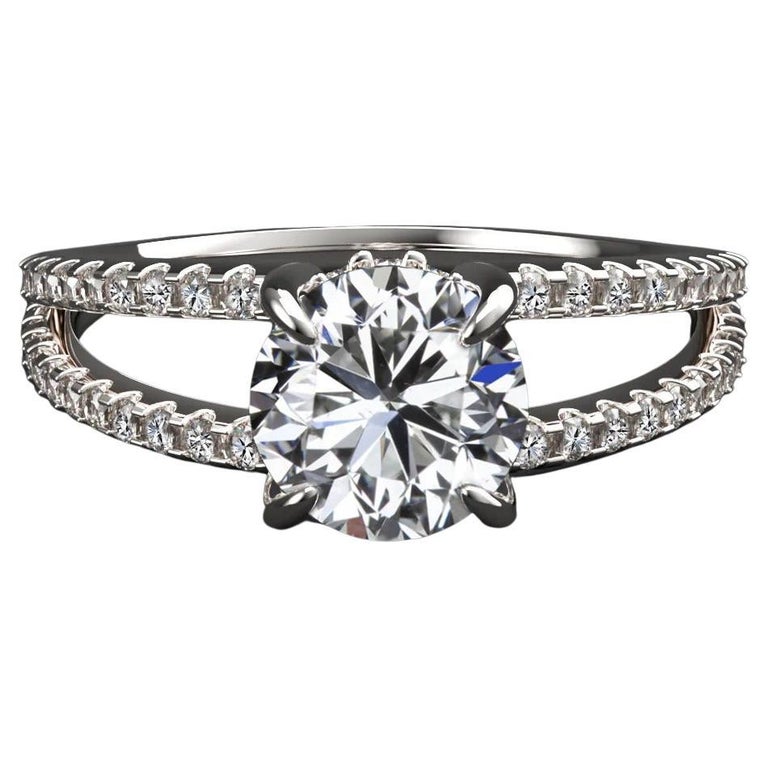 GIA Certified Round Brilliant Cut Certified Diamond Ring For Sale at ...