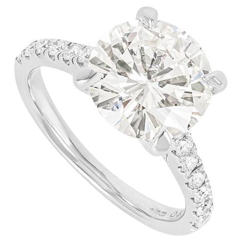GIA Certified Round Brilliant Cut Diamond Engagement Ring 3.52ct K/SI1 at 1stDibs | brilliant ...