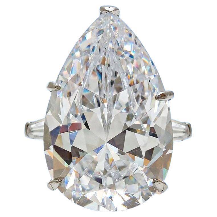 GIA Certified Solitaire 12 Carat Engagement Platinum Ring For Sale at ...