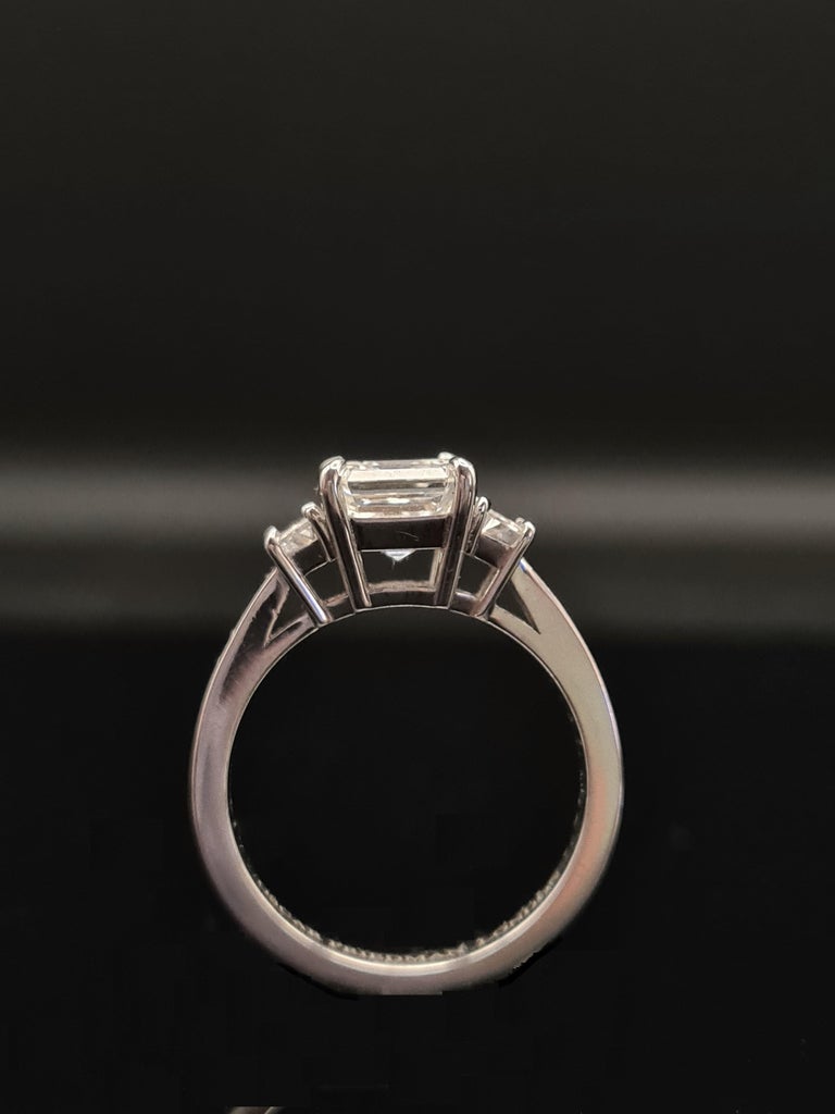 GIA Certified 2.01 carat Square Emerald Cut Diamond Engagement Ring For ...