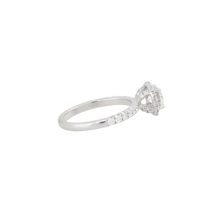 GIA Certified Triple X 1.52 Carat Diamond Halo Engagement Ring 18 Karat ...