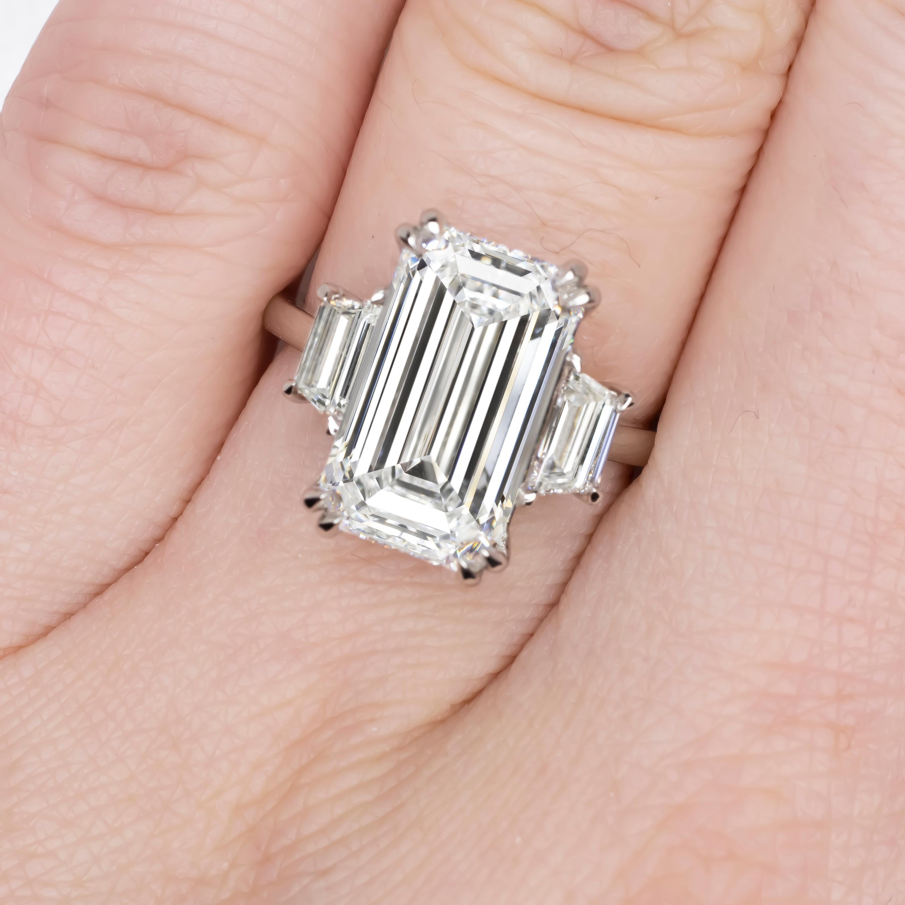 GIA Certified TYPE IIA Golconda Type 6 Carat Emerald Cut Diamond Ring D ...
