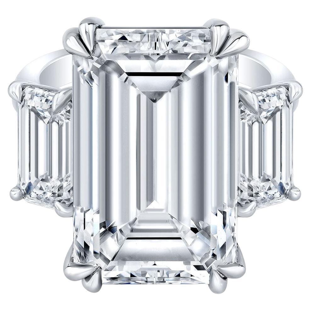 GOLCONDA TYPE 2A GIA Certified 10 Carat Emerald Cut Diamond Ring For ...