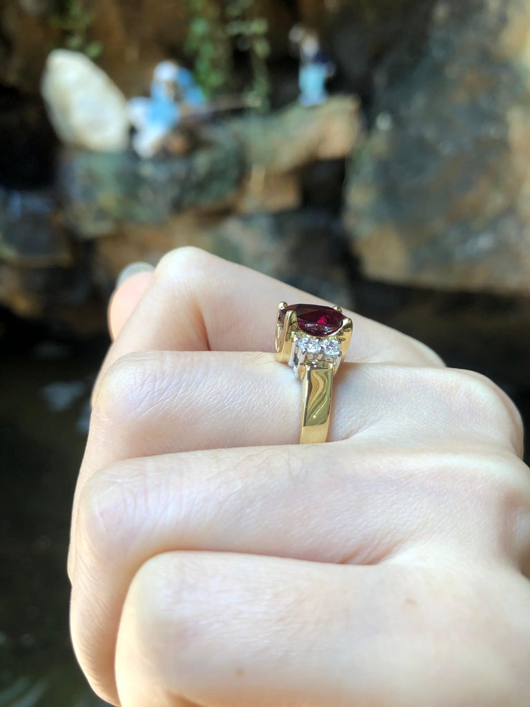 GIA Certified Unheated 4 carat Ruby with Diamond Ring Set in 18 Karat ...