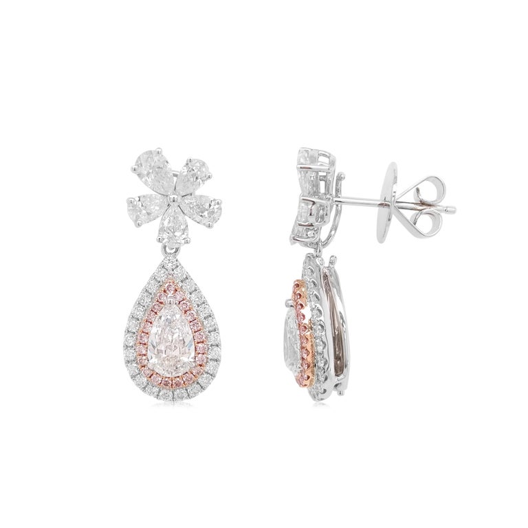 GIA Certified White Diamond Argyle Pink Diamond 18K Detachable Drop ...