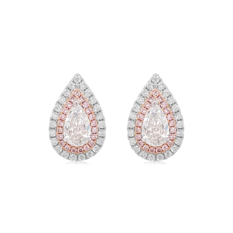 GIA Certified White Diamond Argyle Pink Diamond 18K Detachable Drop ...